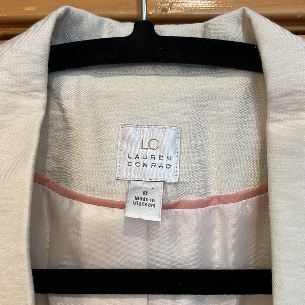 Lc Lauren Conrad Open Front Shawl Collar Ivory Off Wh… - Gem